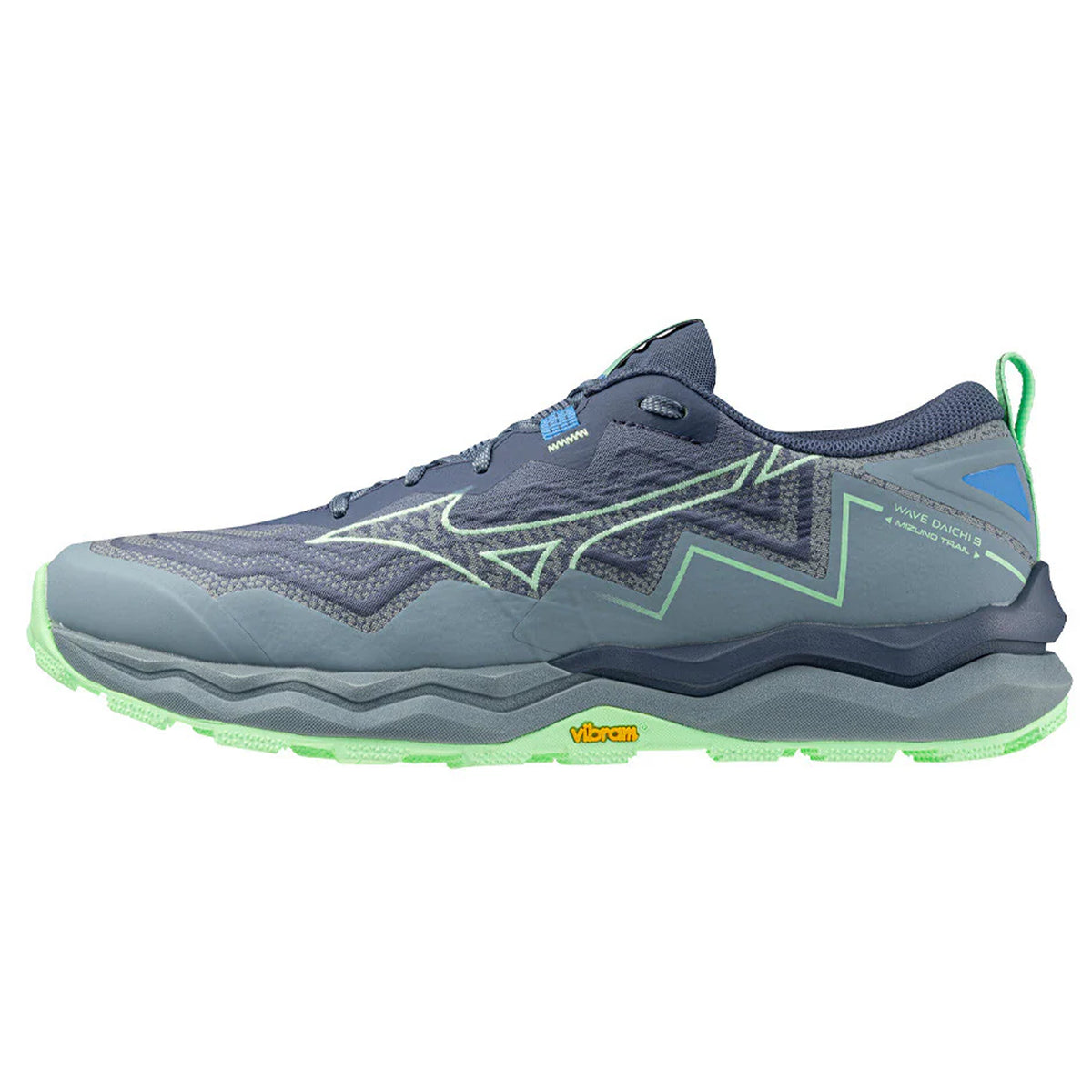 Mizuno Wave Daichi 9 Men's Trail Shoe Vintage Indigo Neo Mint Citadel ...
