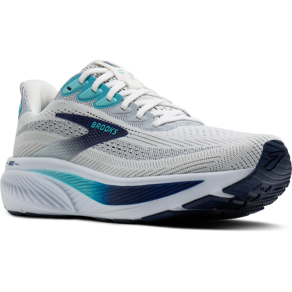 Brooks Ghost 17 Men's Neutral Running Shoe White Beacon Blue Ipanema ...